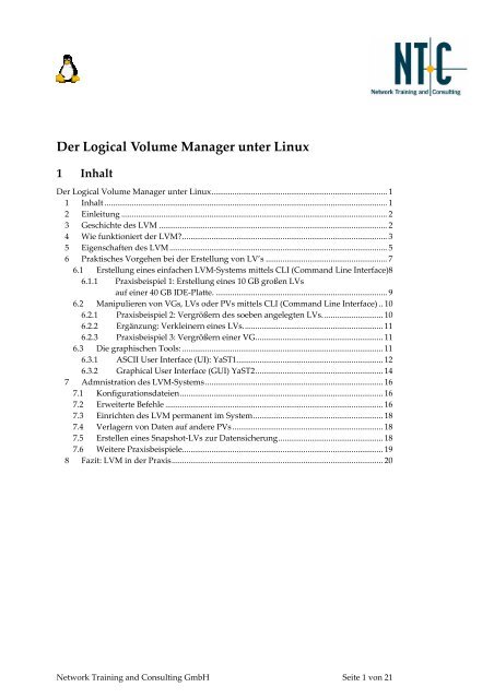 Der Logical Volume Manager unter Linux