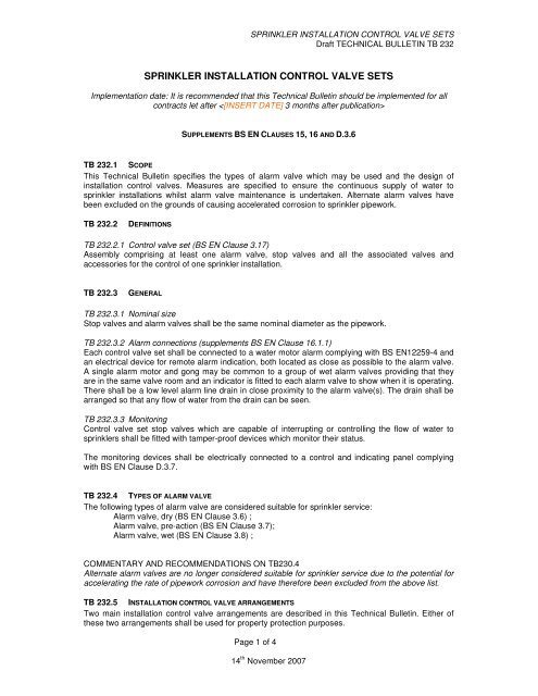 SPRINKLER INSTALLATION CONTROL VALVE SETS
