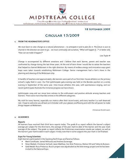 MIDSTREAM COLLEGE MIDSTREAM COLLEGE