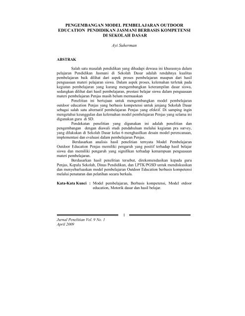 PENGEMBANGAN MODEL PEMBELAJARAN ... - Jurnal UPI