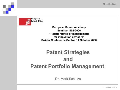 Patent Strategies and Patent Portfolio Management
