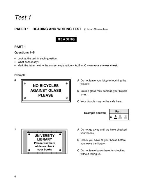 Test 1 - Cambridge University Press