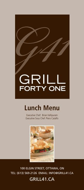 Grill 41 Lunch Menu - Lord Elgin Hotel