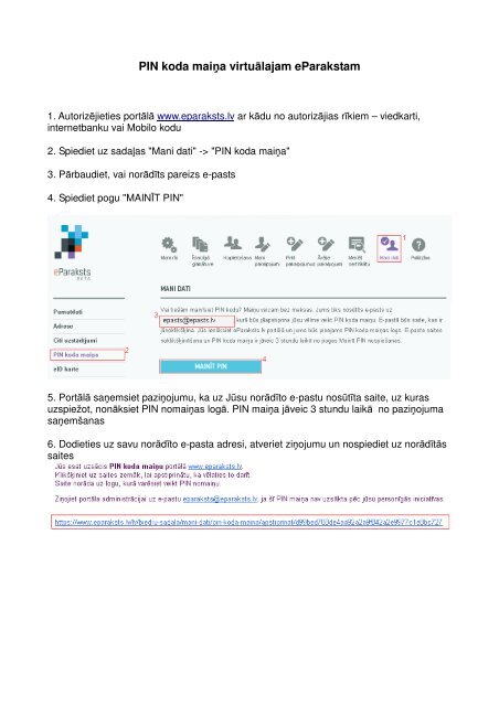 KÄ nomainÄ«t VirtuÄ lÄ eParaksta PIN kodu (.pdf) - eParaksts