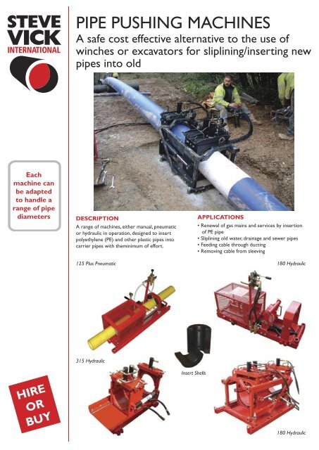 Pipe Pushing Machines - Steve Vick International