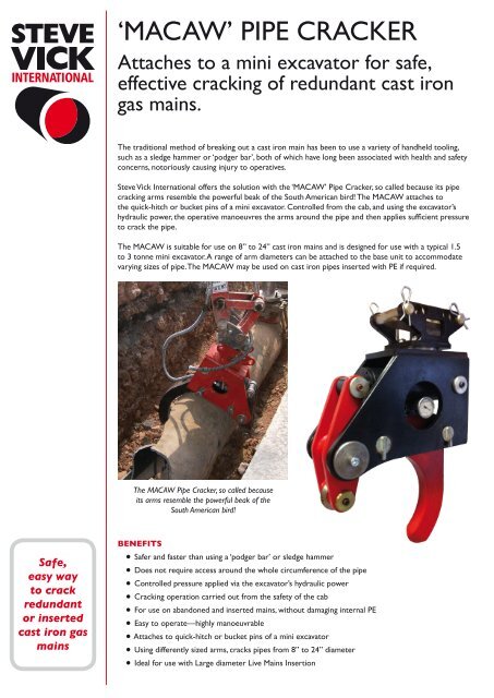 'MACAW' PIPE CRACKER - Steve Vick International