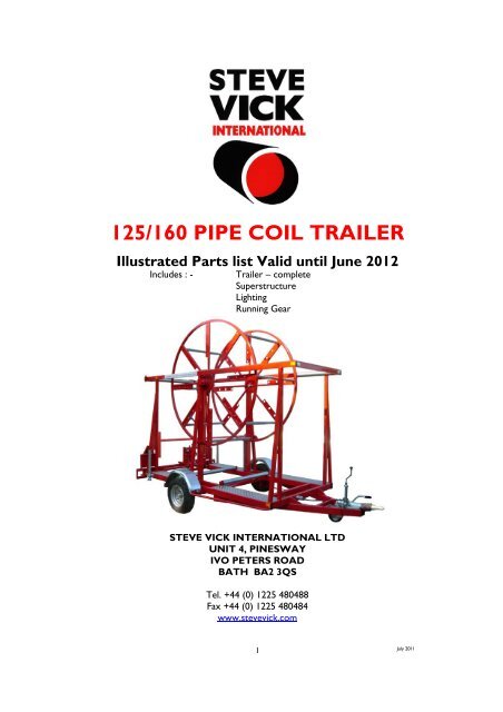125/160 PIPE COIL TRAILER - Steve Vick International