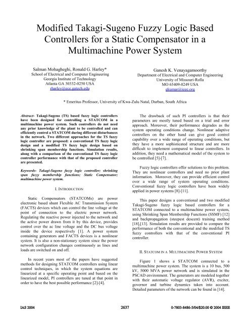 Modified Takagi Sugeno Fuzzy Logic Based Controllers Ieee Xplore