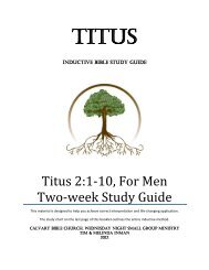 Titus 3:12-15 One-week Study Guide - Calvary Bible Church