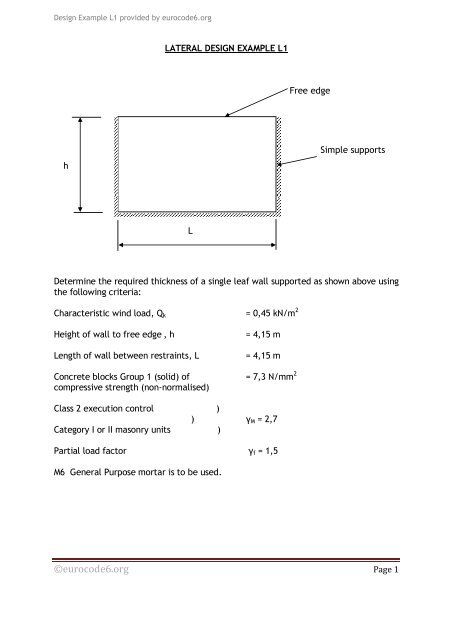 LATERALLY LOADED MASONRY WALLS - BS 5628 - Eurocodes