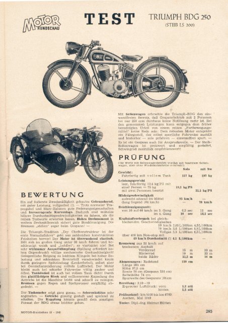 Test BDG 250 mit Steib LS 200 - TWN Zweirad IG
