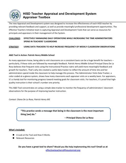 Observation Tracking System - TNTP