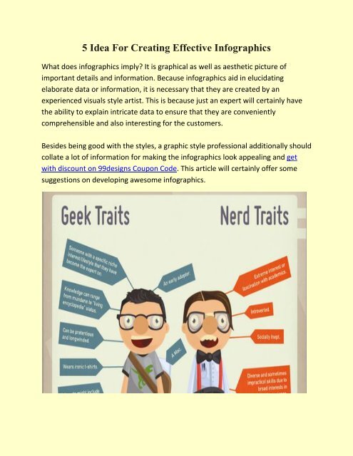 5 Idea For Creating Effective Infographics