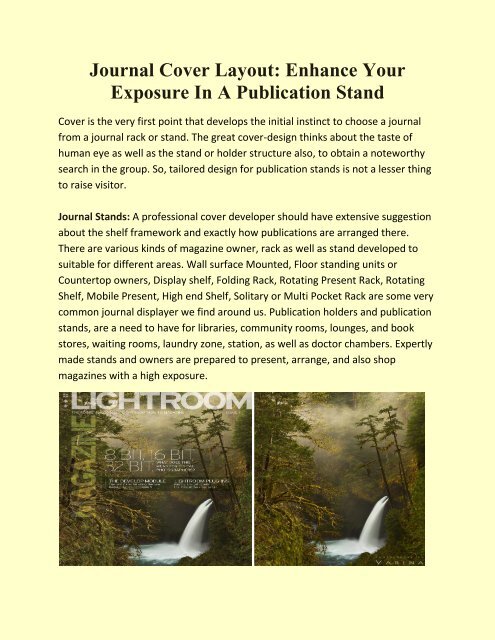 Journal Cover Layout: Enhance Your Exposure In A Publication Stand