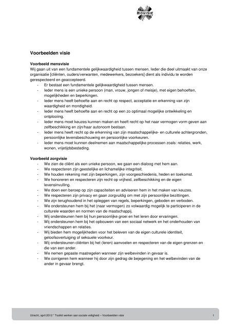 Voorbeelden visie - Movisie