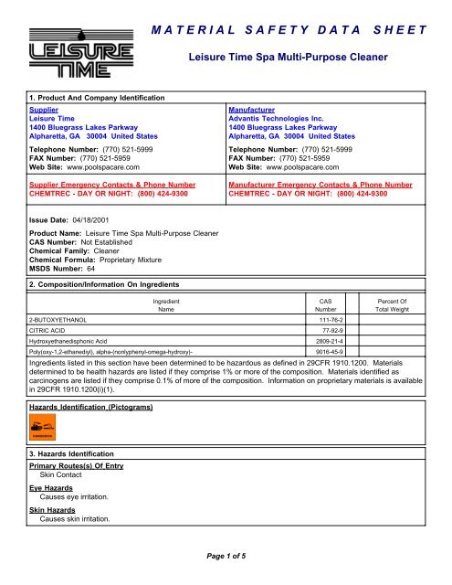 Spa Multi-Purpose Cleaner