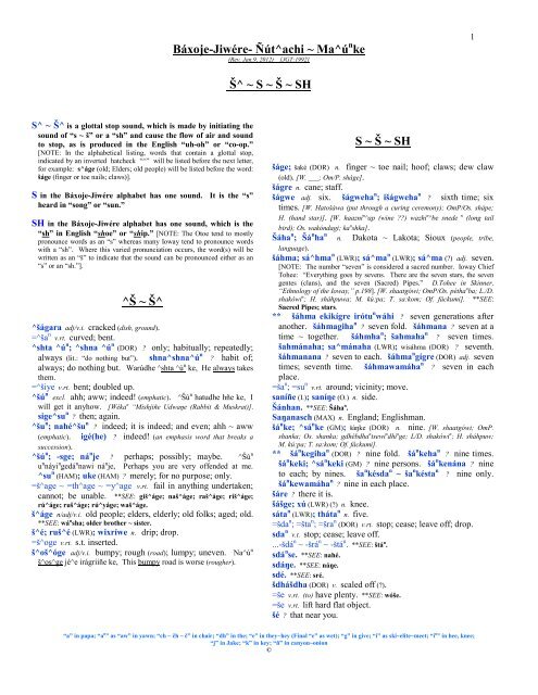 Baxoje to English - Ioway Otoe-Missouria Language Website