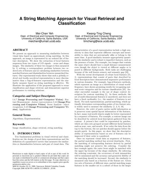 A String Matching Approach For Visual Retrieval And Classification 9234