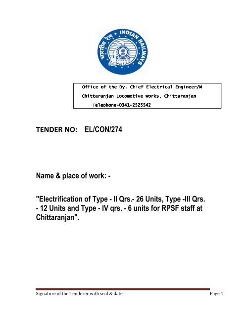 Download Notice - Chittaranjan Locomotive Works - Indian Railway