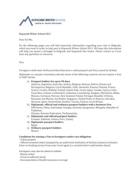 VISA and custom procedures