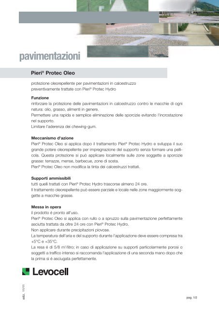 Schede Tecniche - Levocell