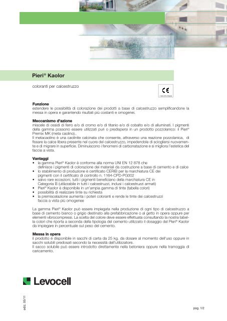 Schede Tecniche - Levocell