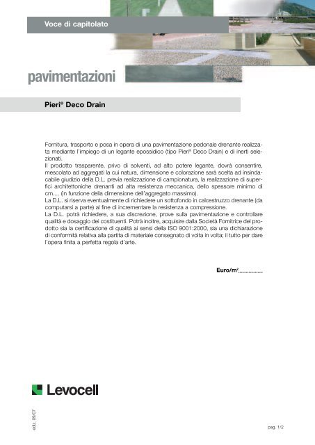 pavimentazioni - Levocell
