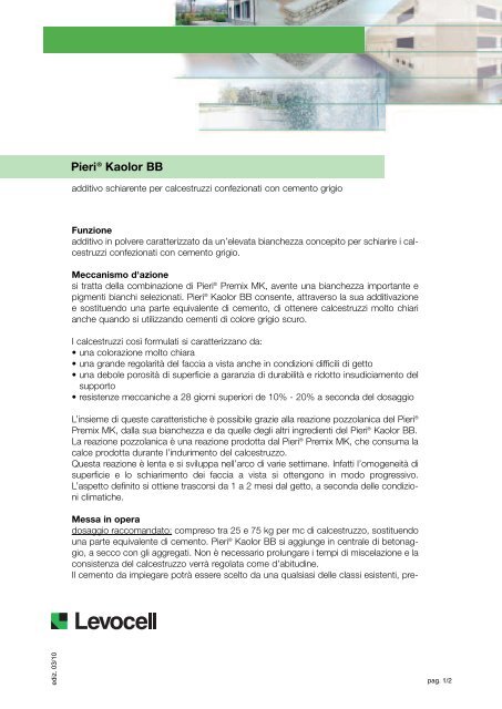 Schede Tecniche - Levocell