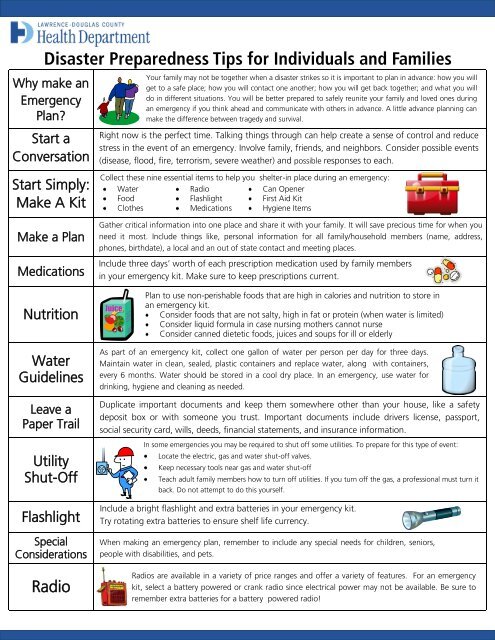 Disaster Preparedness Tips for Individuals and Families