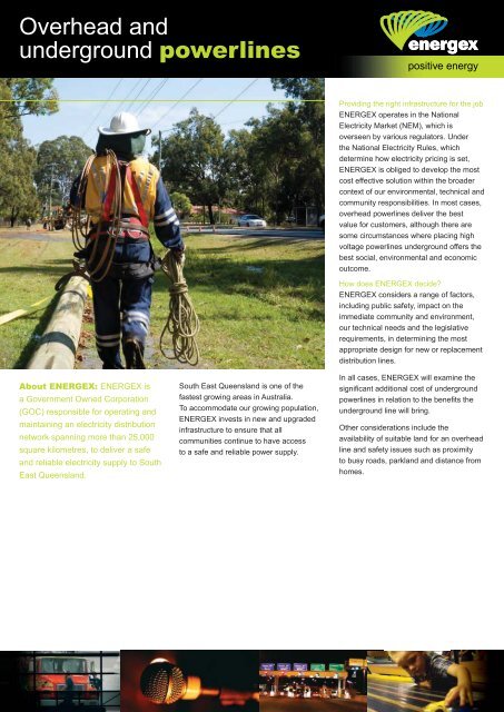 Overhead and Underground Powerlines Fact Sheet - Energex