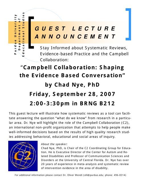 Guest Lecture Announcement - Purdue University