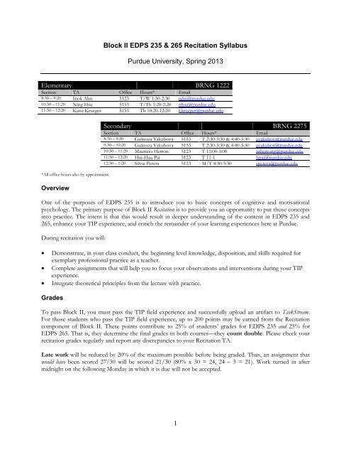EDPS 235 - College of Education - Purdue University