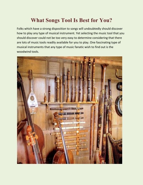 What Songs Tool Is Best for You?