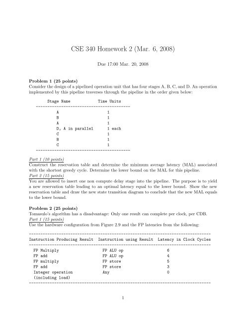 CSE 340 Homework 2 (Mar. 6, 2008)