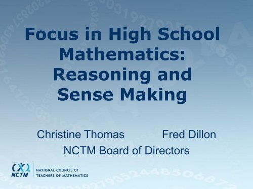 Teaching Strategies for a Reasoning and Sense Making Approach ...