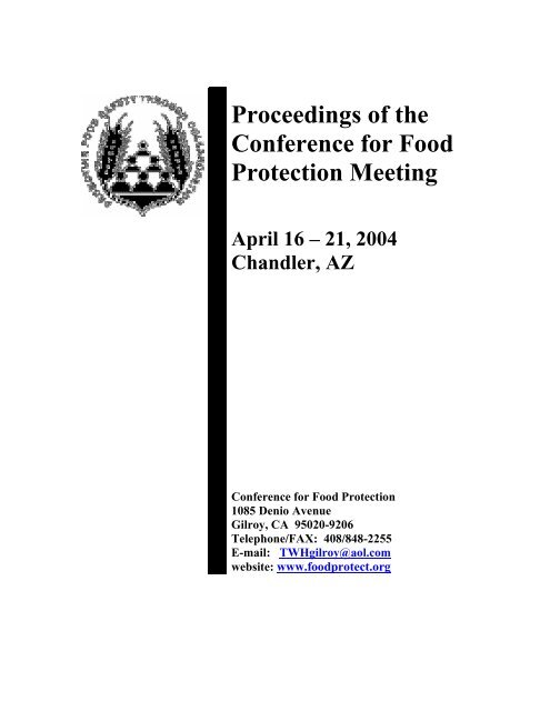 Proceedings of the Conference for Food Protection Meeting