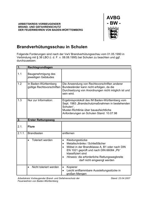 AVBG - BW - - Landesfeuerwehrverband Baden-Württemberg