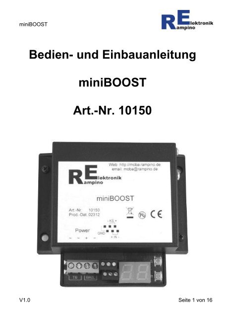 Bedienungsanleitung miniBOOST