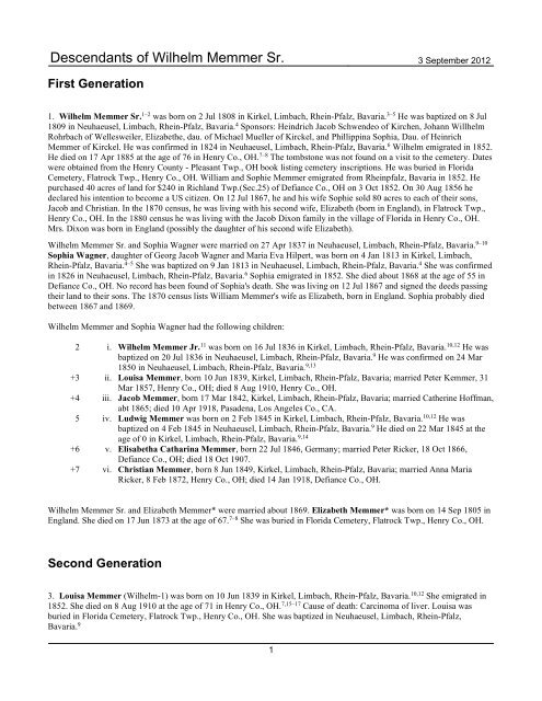 Wilhelm Memmer - John Troeger's Home Page