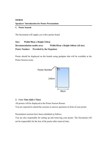 Speakers' Introduction for Poster Presentation