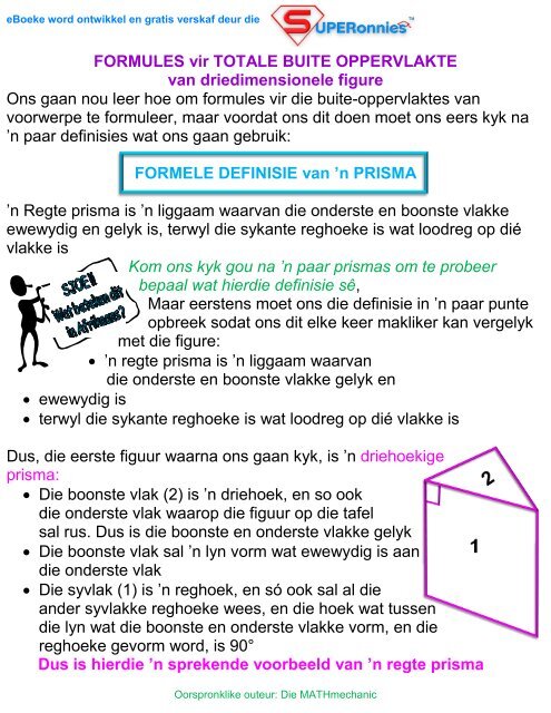 FORMULES vir TOTALE BUITE OPPERVLAKTE van ... - Huisgenoot