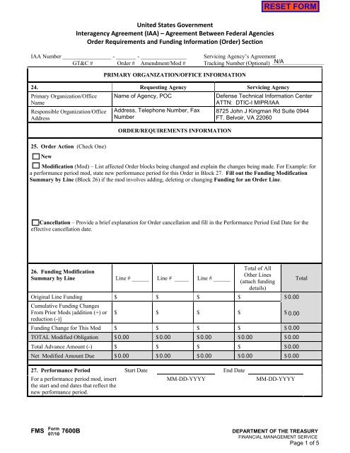 to view a completed sample copy of Part B Form FMS 7600B
