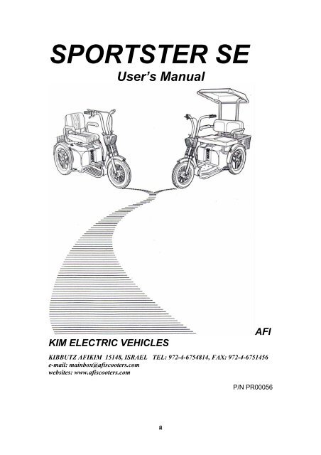 SPORTSTER SE User's Manual AFI KIM ... - Mobility Scooters
