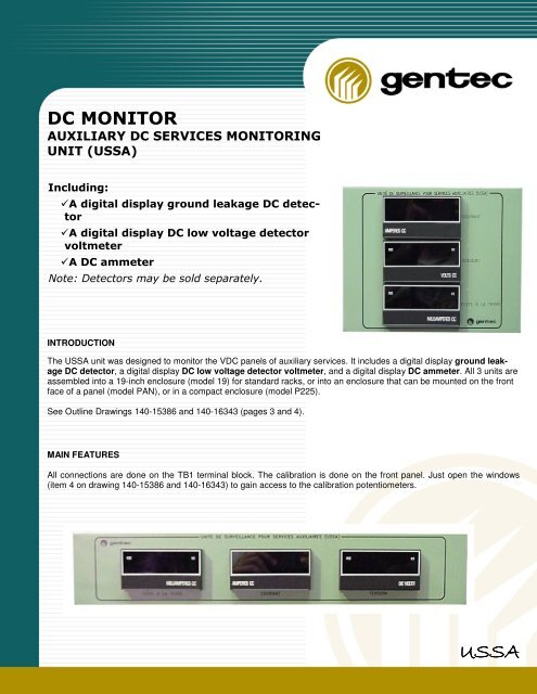 Brochure USSA/DC Monitor - Gentec