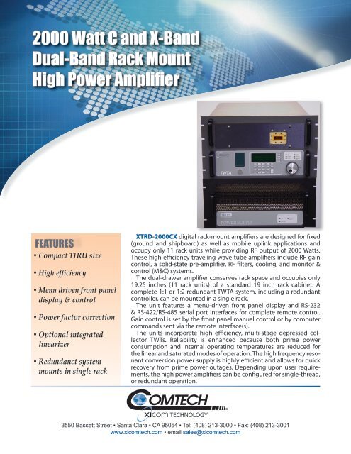 XTRD-2000CX Data Sheet - Comtech Xicom Technology