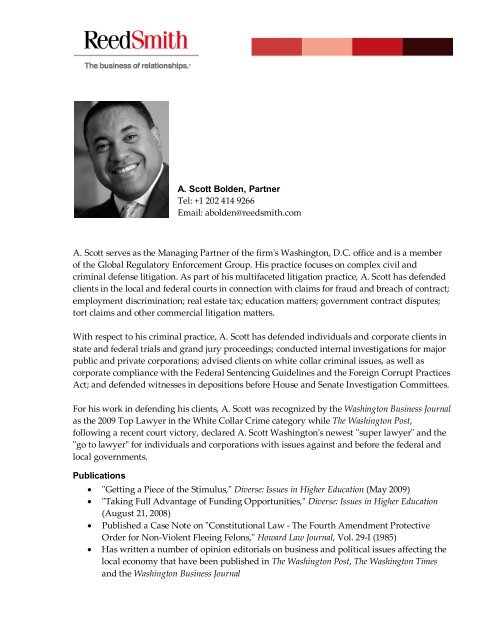 A. Scott Bolden, Partner - Friends of the Weeping Ivy