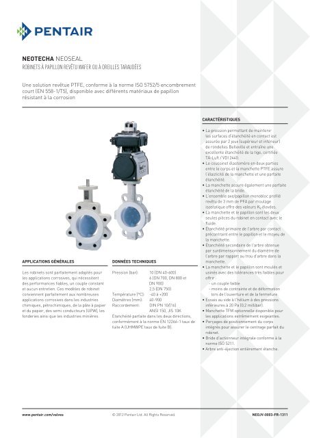 Téléchargement - Pentair (anciennement Tyco Flow Control)
