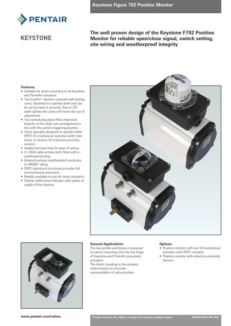 The well proven design of the Keystone F792 Position Monitor for ...