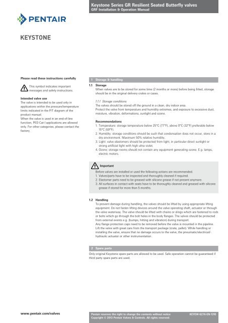 Keystone Series GR Resilient Seated Butterfly valves