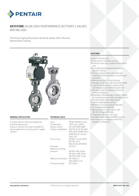 KEYSTONE - Pentair Valves & Controls